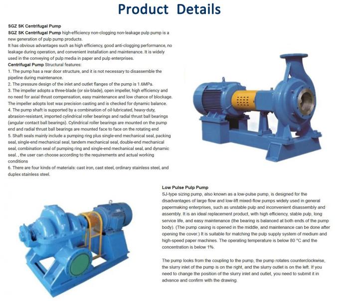 Non Block Non Leaked Industrial Centrifugal Pump Single Stage