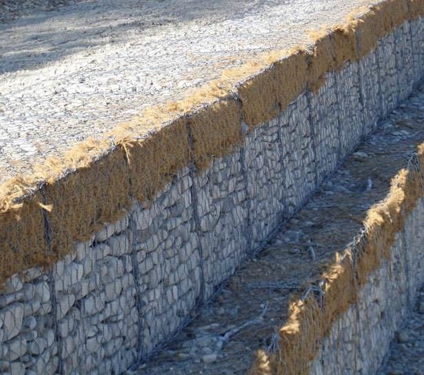CE Hdpe Geonet Gabion Wire Mesh / Low Carbon Stone Cage 2.2mm - 4.0mm Wire